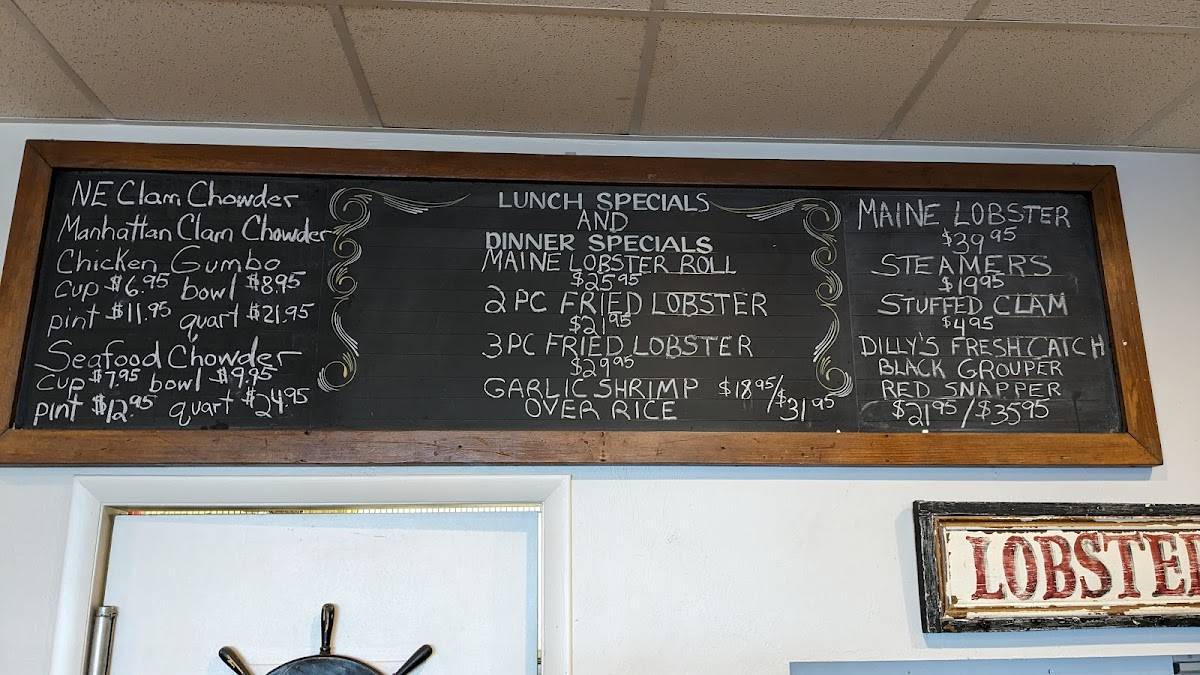 Menu at Steamers of Naples restaurant, Naples