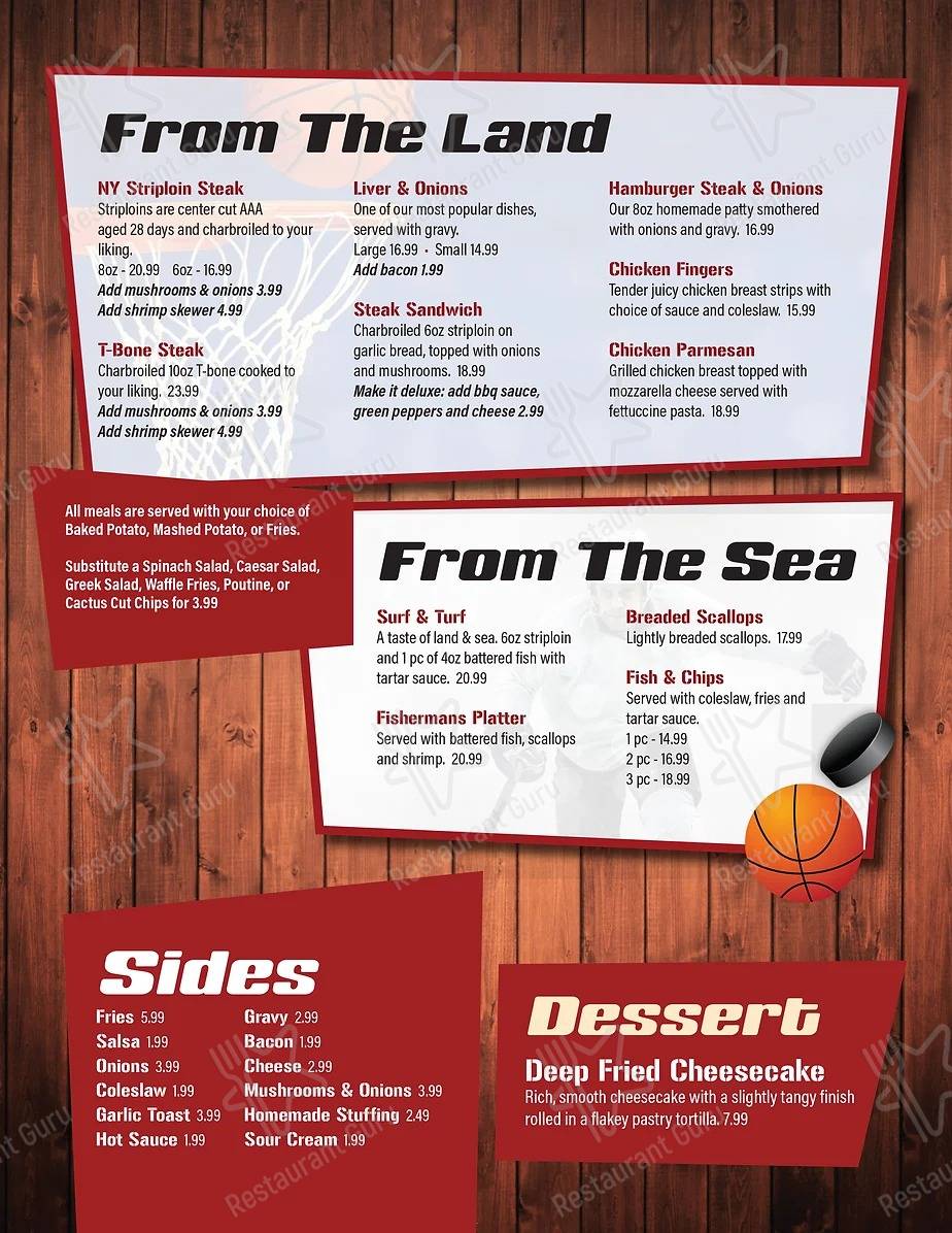 Menu at Steel City Sports Bar & Steakhouse, Sydney