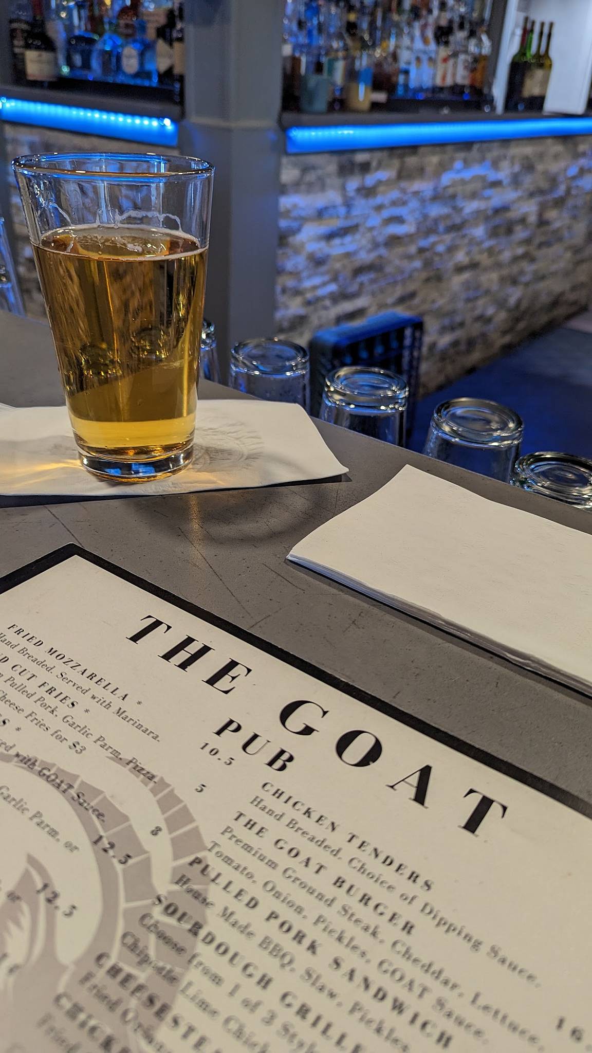 Menu at The GOAT Pub & Pie, Stockertown