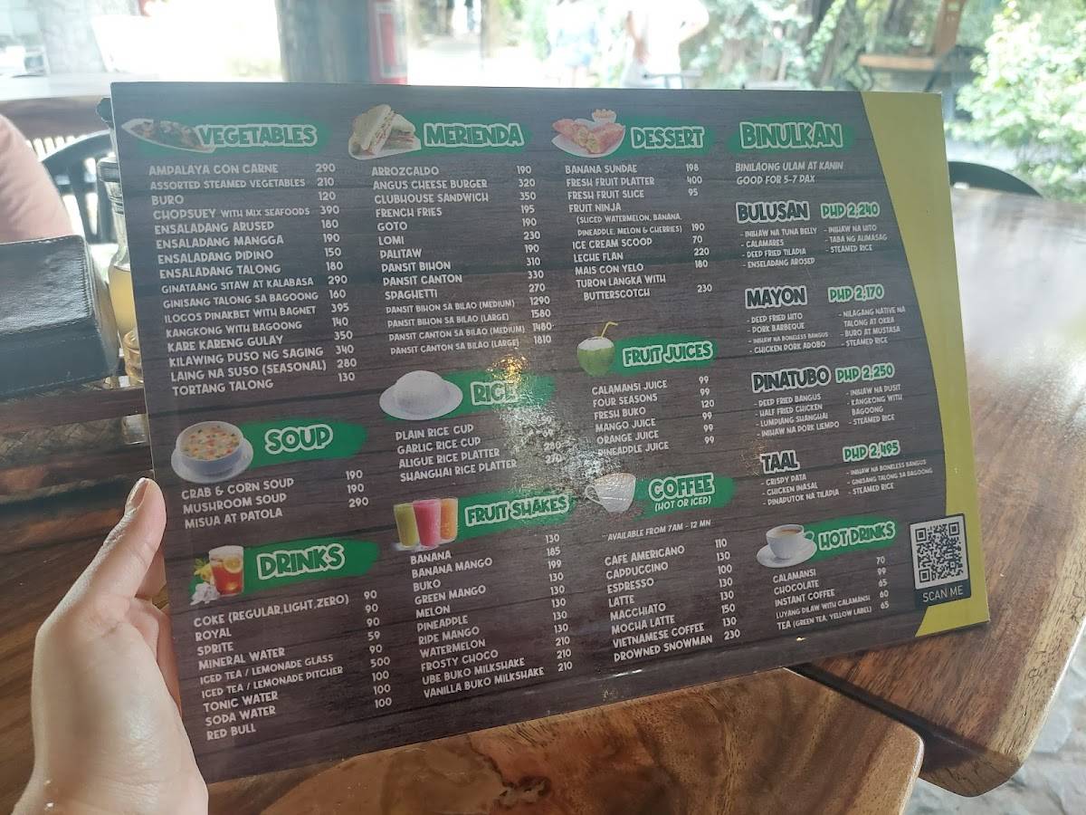 Menu at Magic Lagoon Bar, Subic Bay Freeport Zone, Bldg. 716