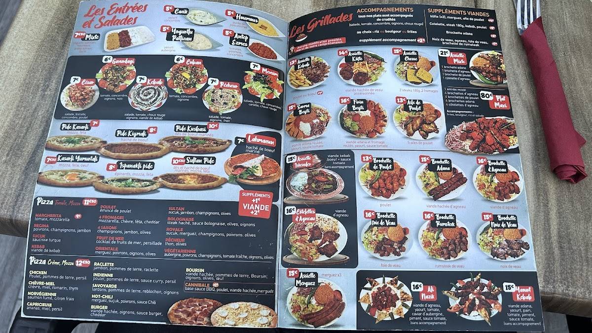 Menu au Sultan Grill restaurant, Audincourt
