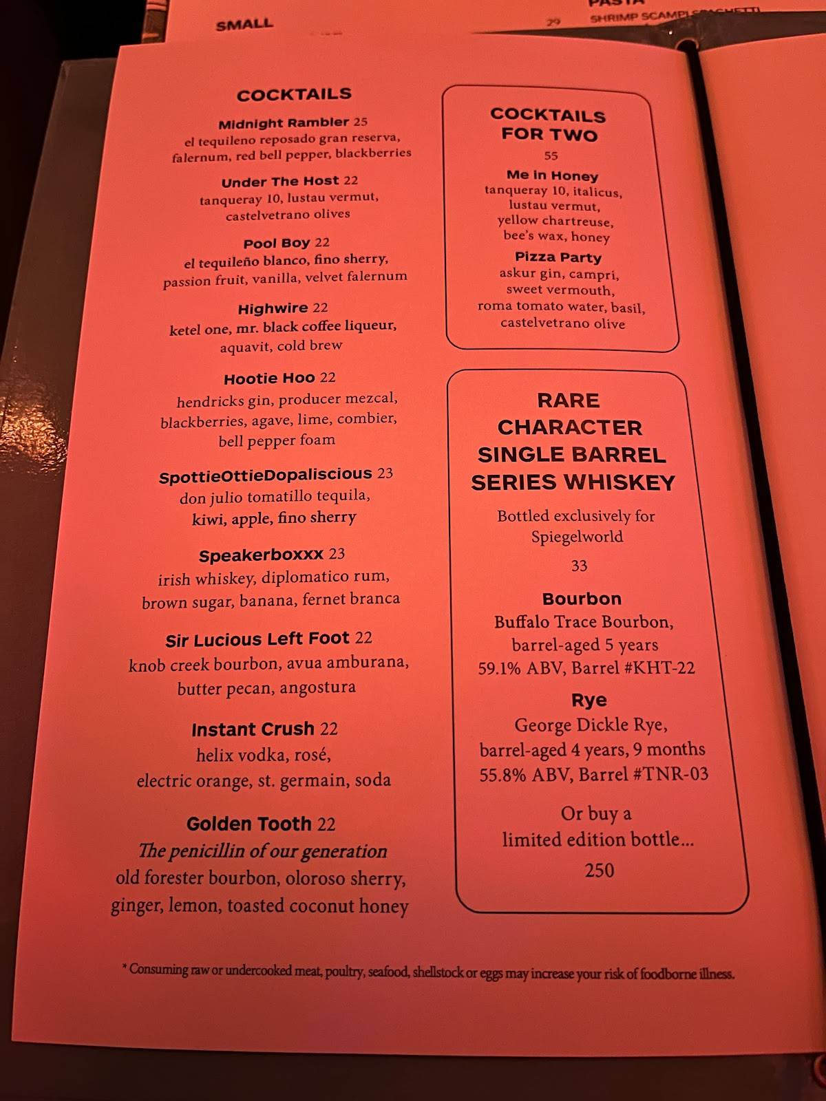 Menu at Superfrico pub & bar, Las Vegas