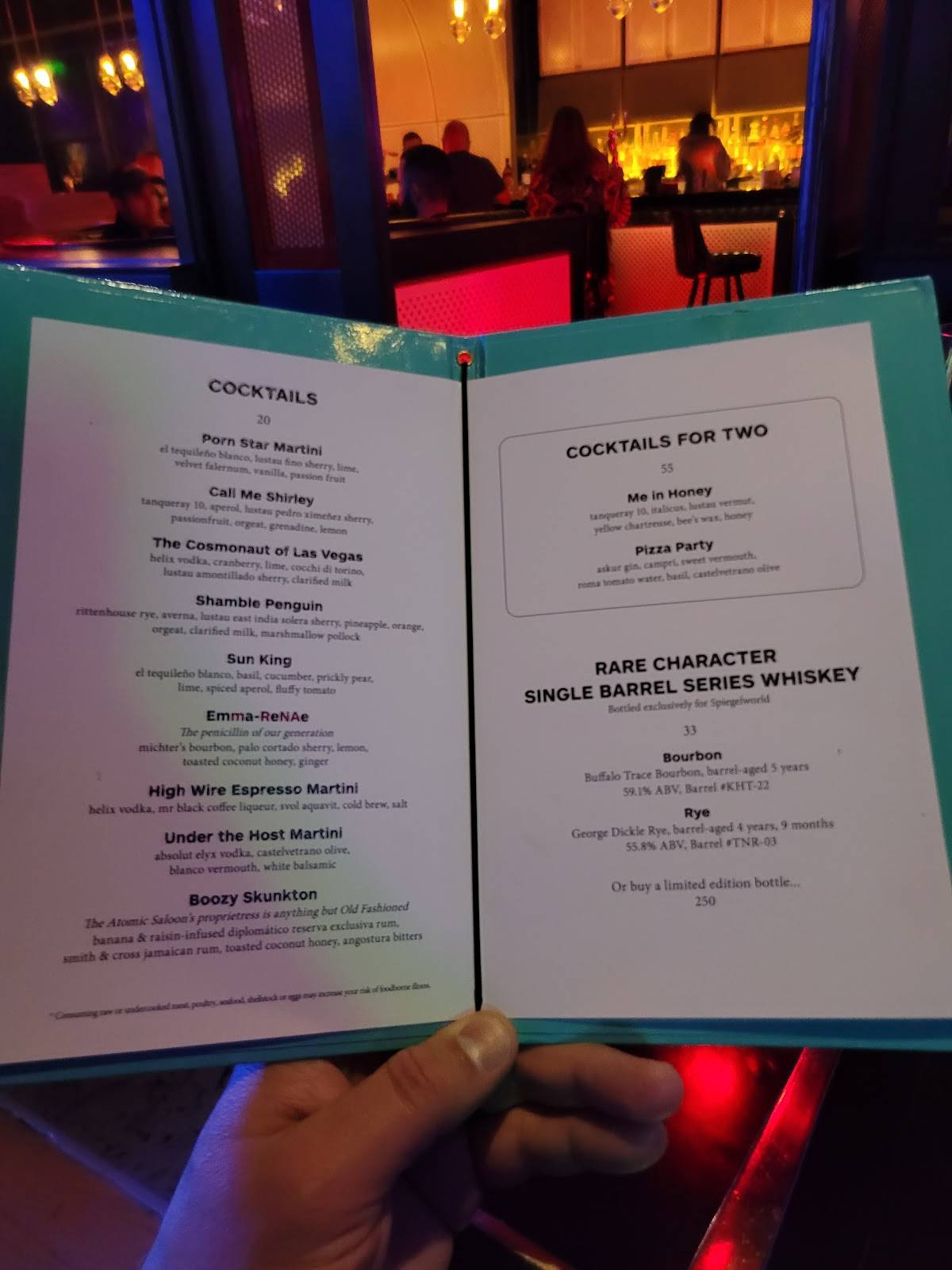 Menu at Superfrico pub & bar, Las Vegas