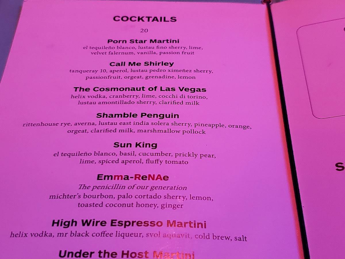 Menu at Superfrico pub & bar, Las Vegas
