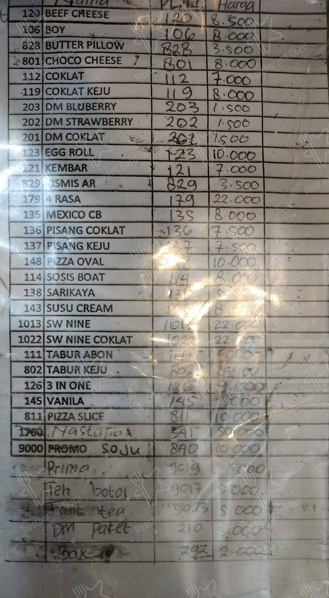 Menu at Superoti, South Tangerang, Pamulang town square
