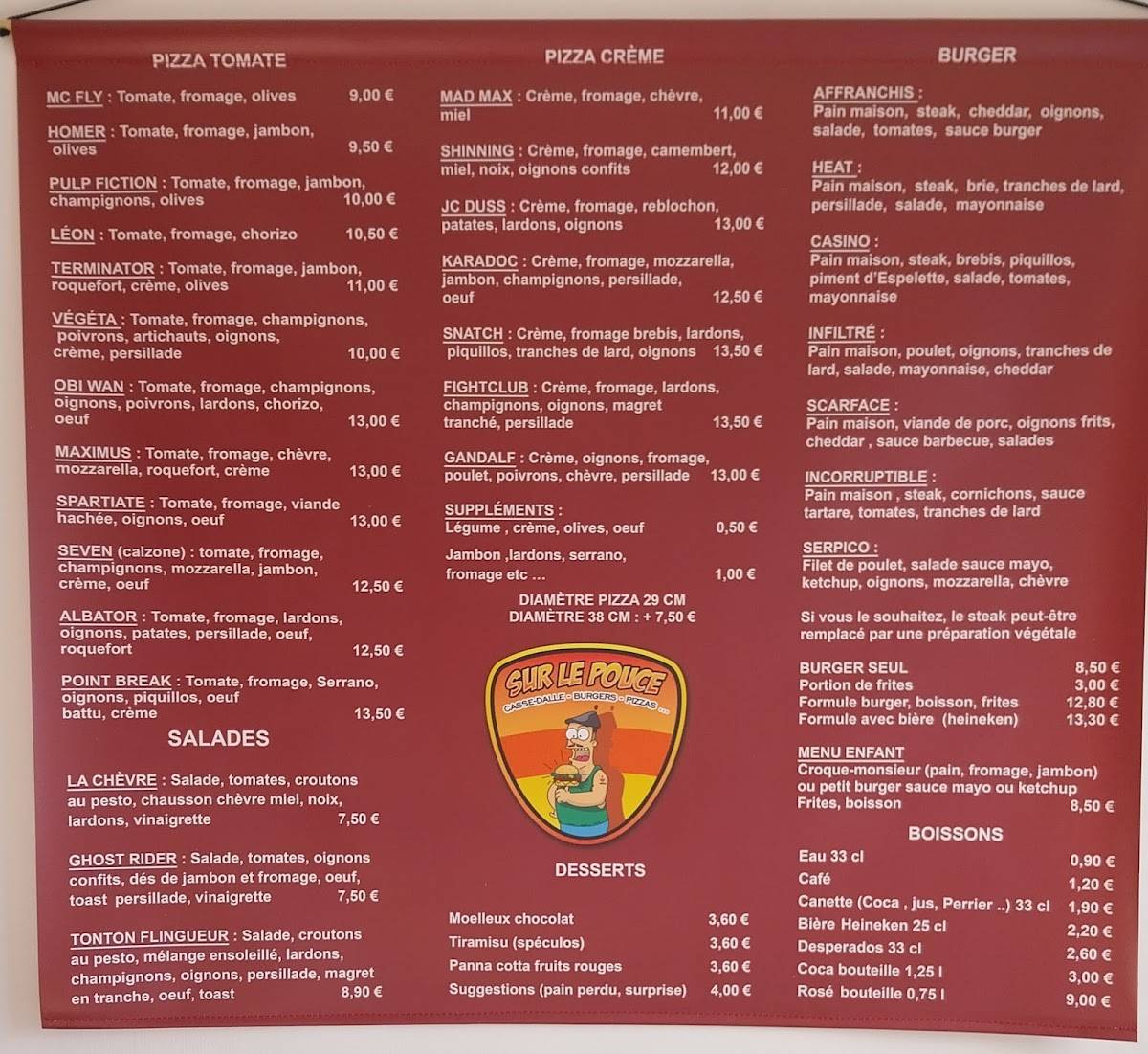 Menu au Sur le pouce restaurant, Saint-Pée-sur-Nivelle