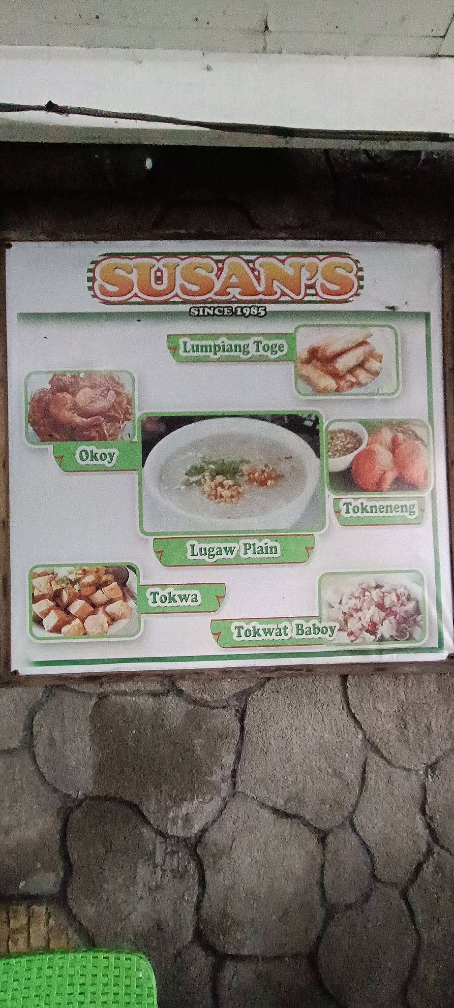 Menu at Susan's, Guiguinto, RVG8+89X