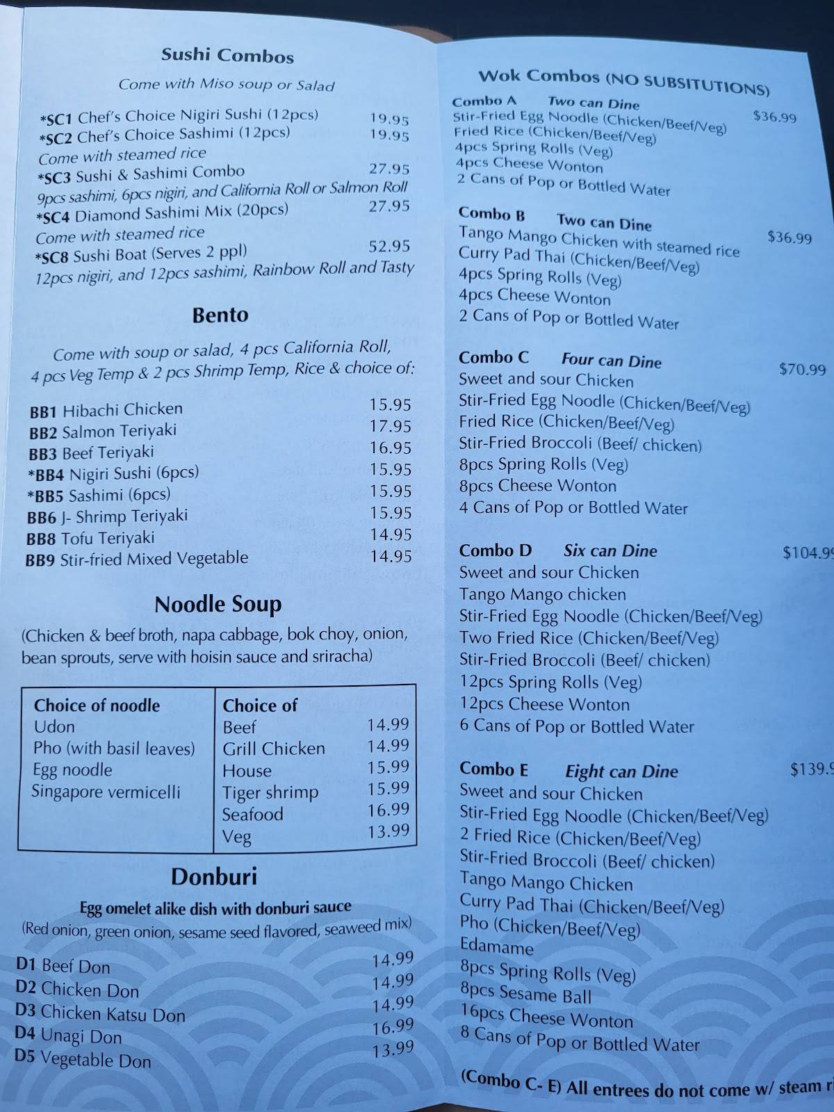 Menu at Sushi Fang restaurant, New Minas