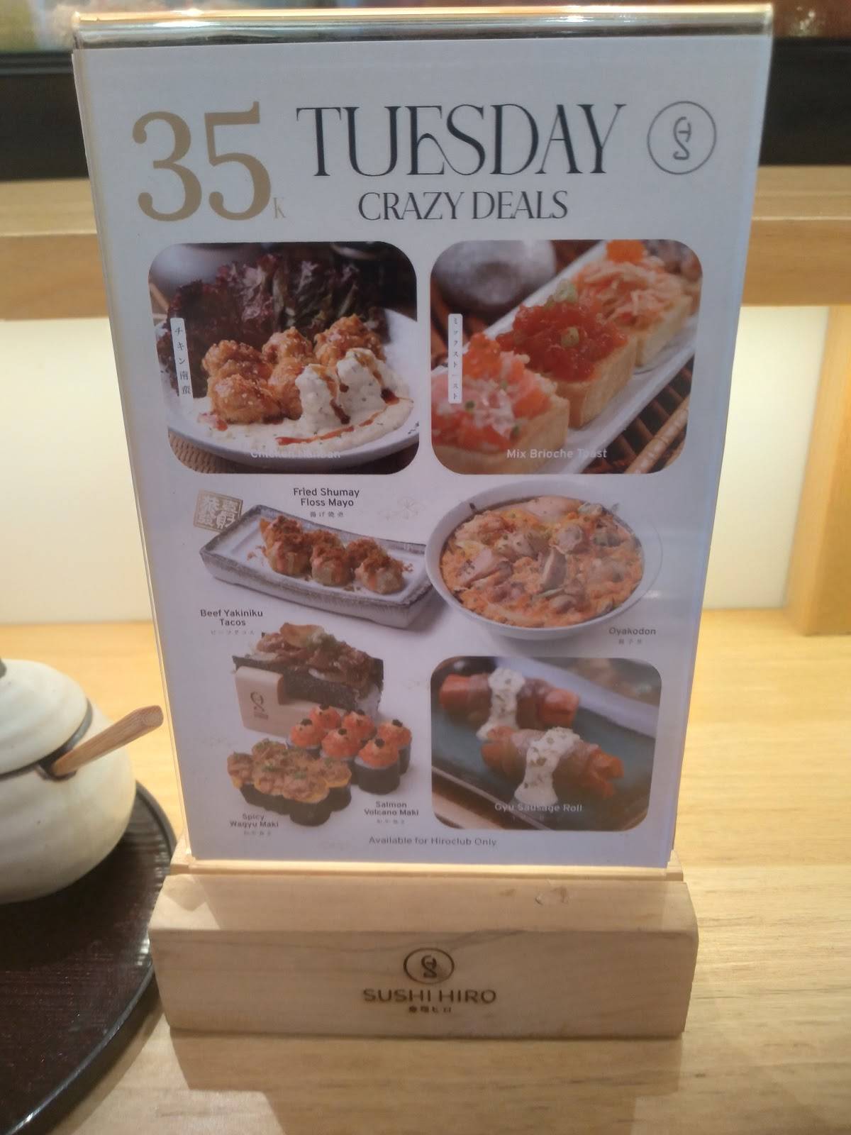 Menu at Sushi Hiro Aeon Deltamas Cikarang restaurant, Bekasi Regency