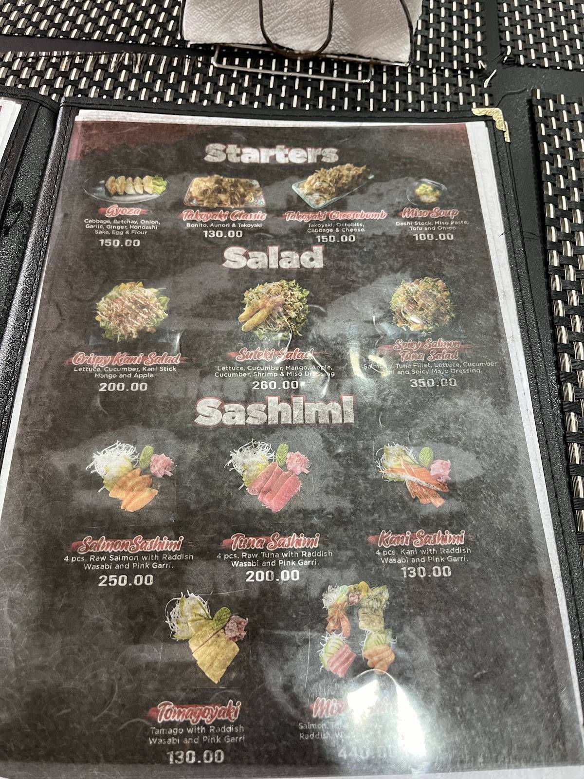 Menu at Suteki Japanese Restaurant, Dasmariñas