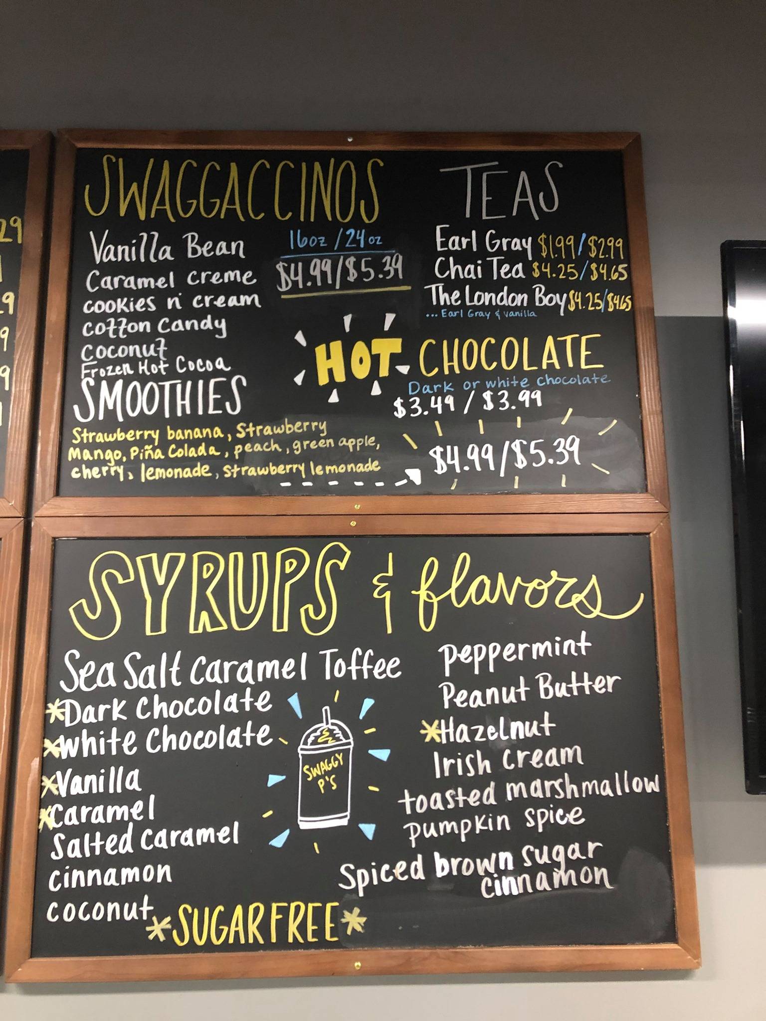Menu at Swaggy P's Kitchen and Coffee Bar, Madisonville