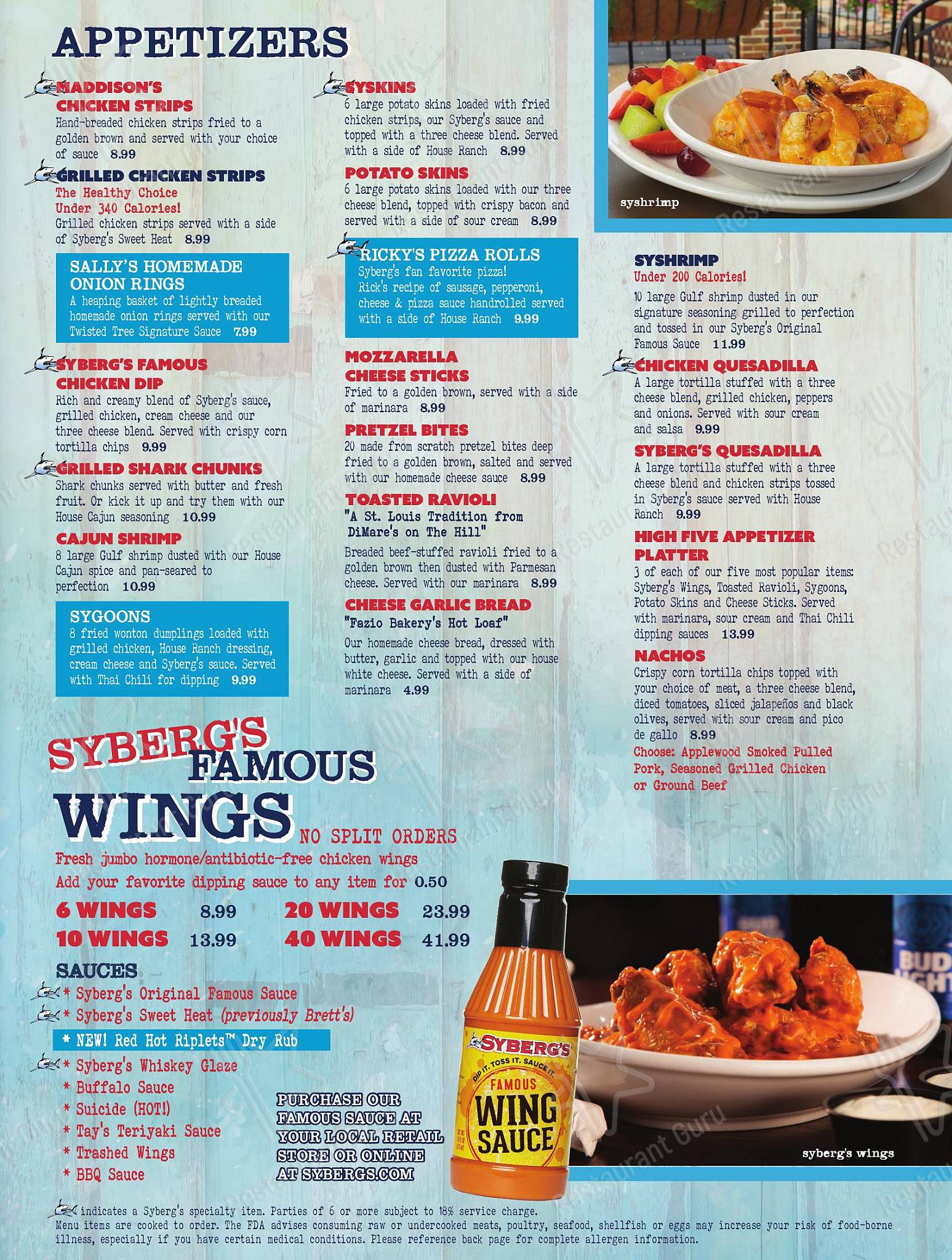 Menu at Syberg's On Market pub & bar, St. Louis, Market St