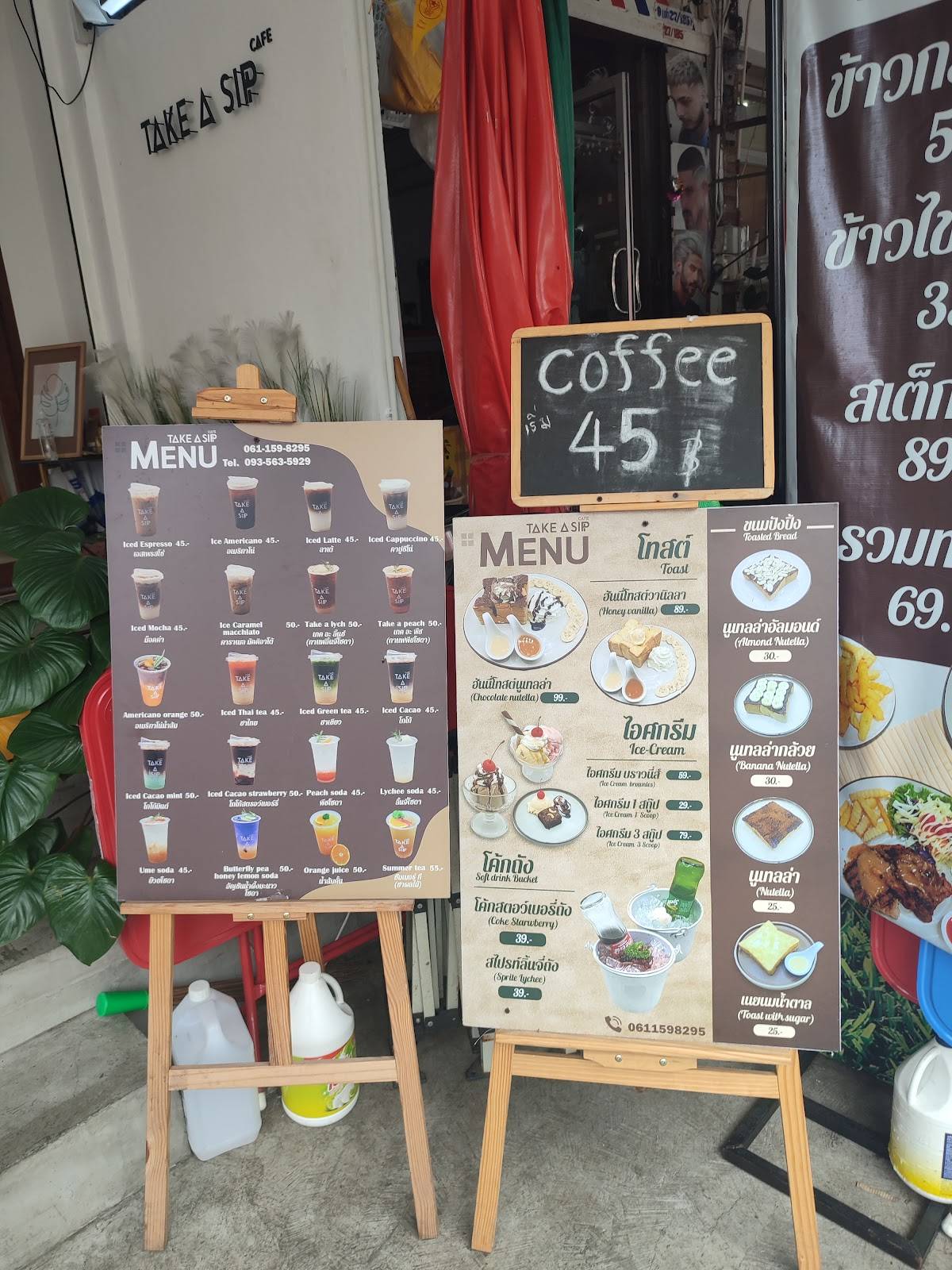 Menu at TAKE A SIP cafe, Bangkok