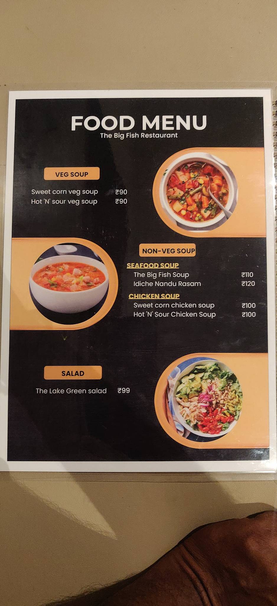Menu at THE BIG FISH Seafood & Restaurant, India