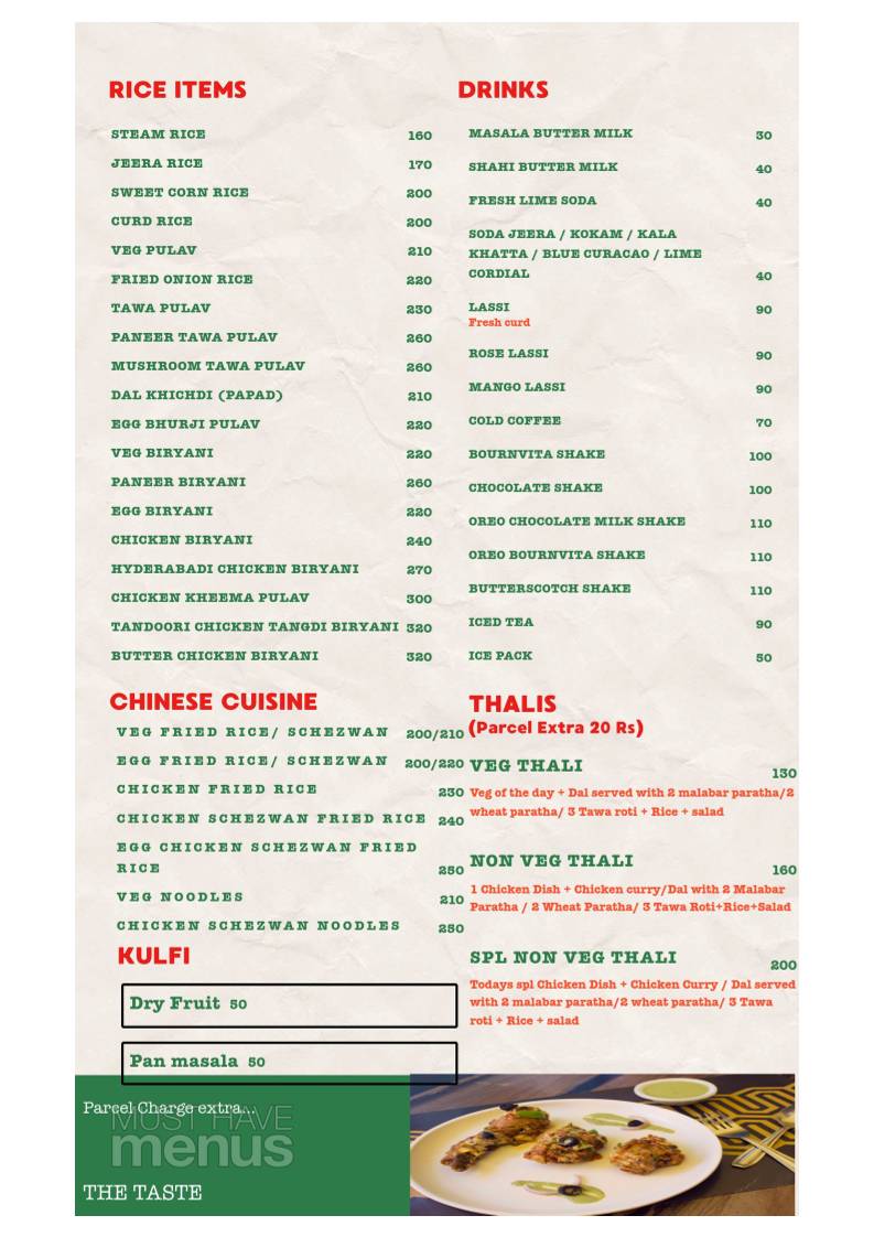 Menu at THE TASTE WITH SPICY TWIST, Pune