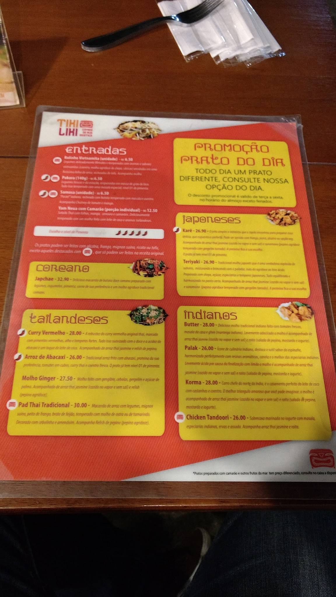 Menu at TIKI LIKI COMIDA ASIÁTICA restaurant, Curitiba