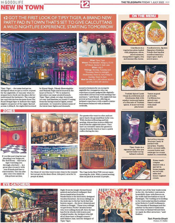Menu at TIPSY TIGER, Kolkata