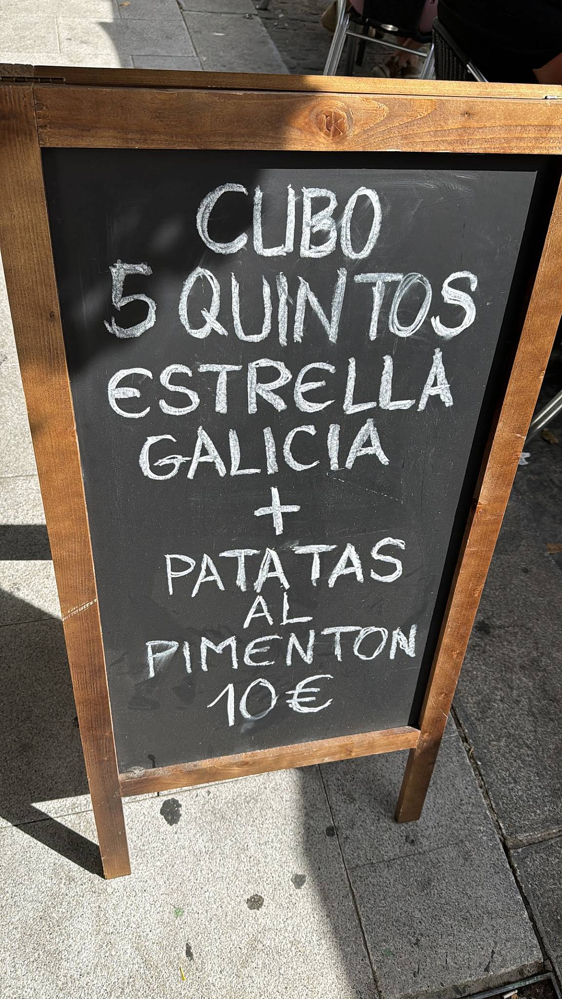 Menu at Taberna El Pimentón restaurant, Córdoba