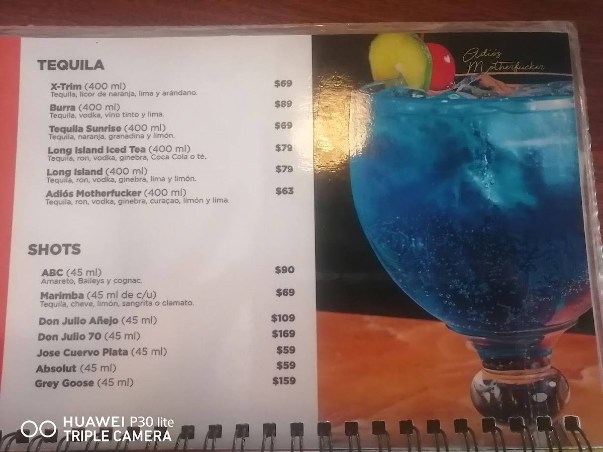 Carta del restaurante Tabu Sushi, Cabo San Lucas