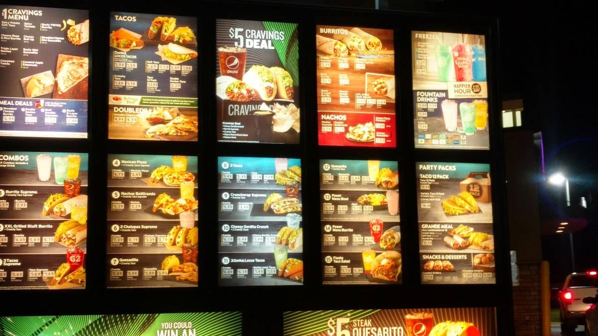 Menu at Taco Bell fast food, Burton, N Belsay Rd