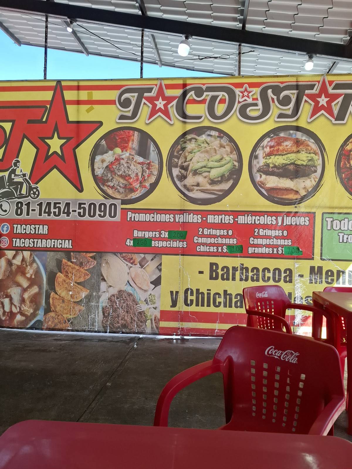 Menu at Taco star restaurant, Monterrey, C. Paseo de las Fuentes 4311A