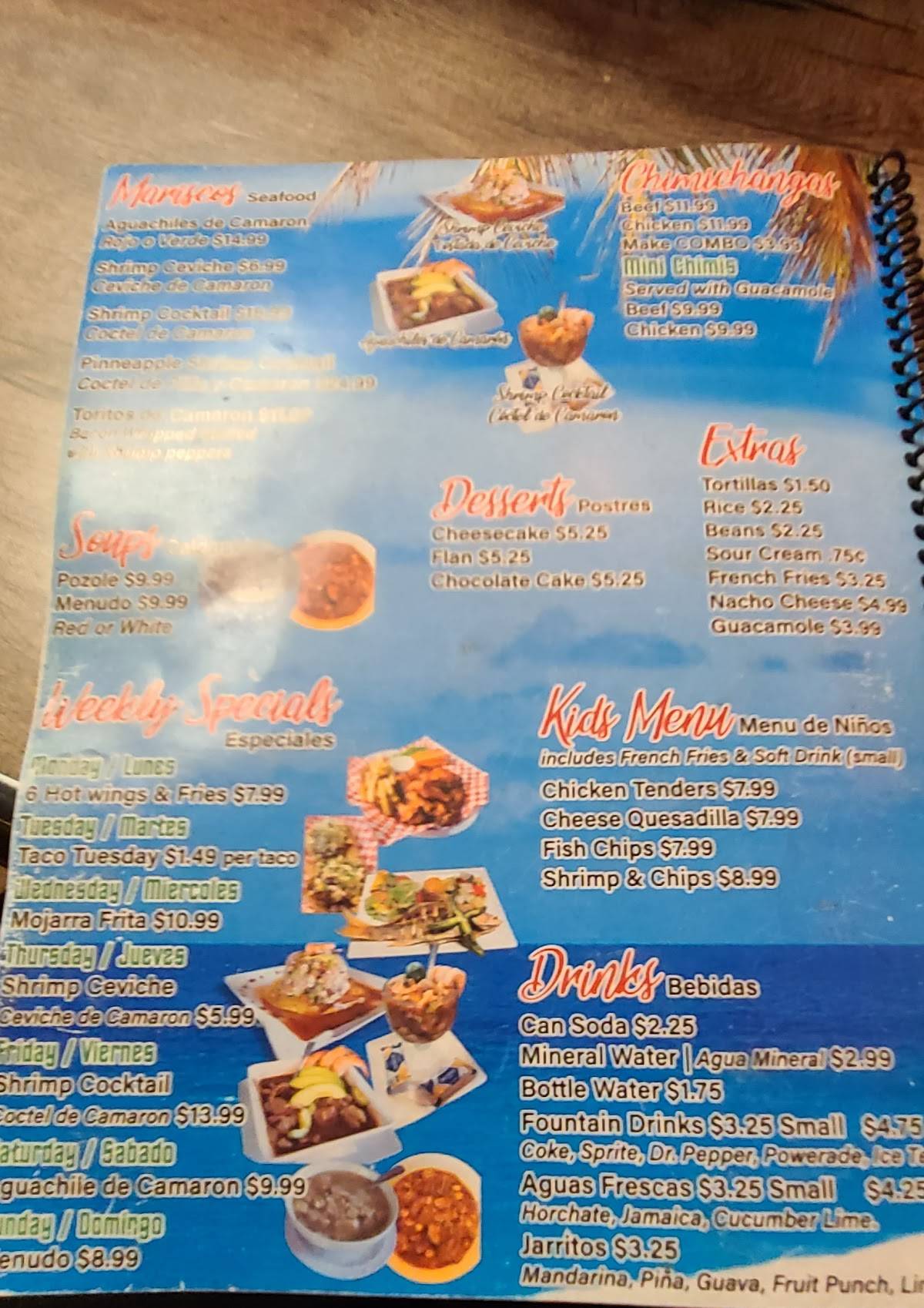 Menu at Casa Rivas Mexican Food & Mariscos restaurant, Mesa