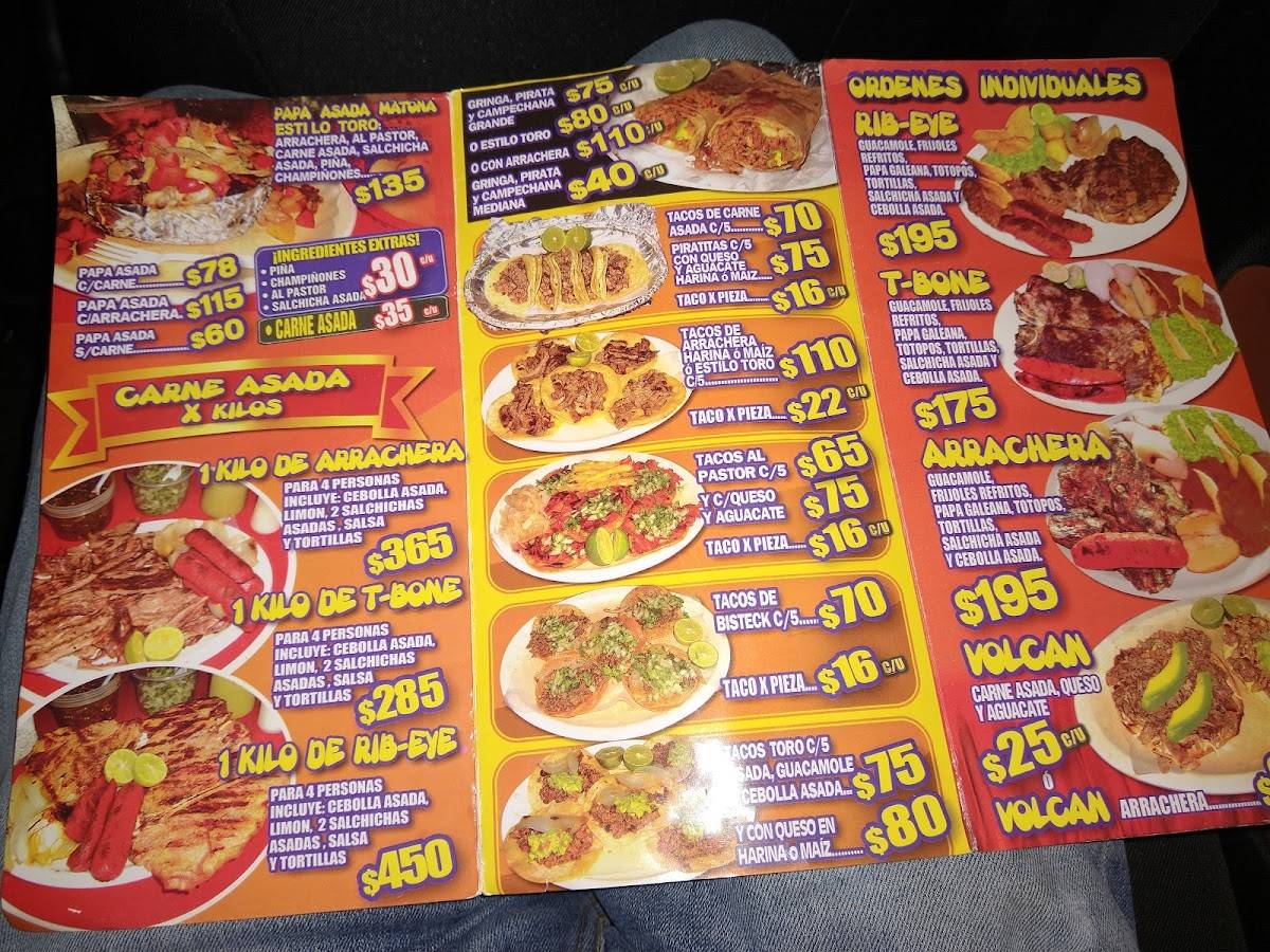 Carta del restaurante Tacos Toro, Monterrey, Av. Félix U. Gómez 711-A
