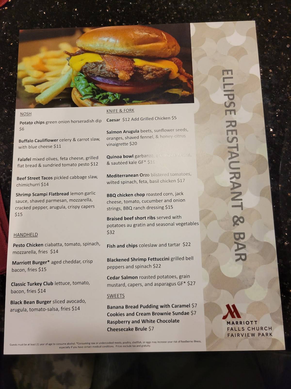 Menu at Tandem Restaurant & Bar, Falls Church