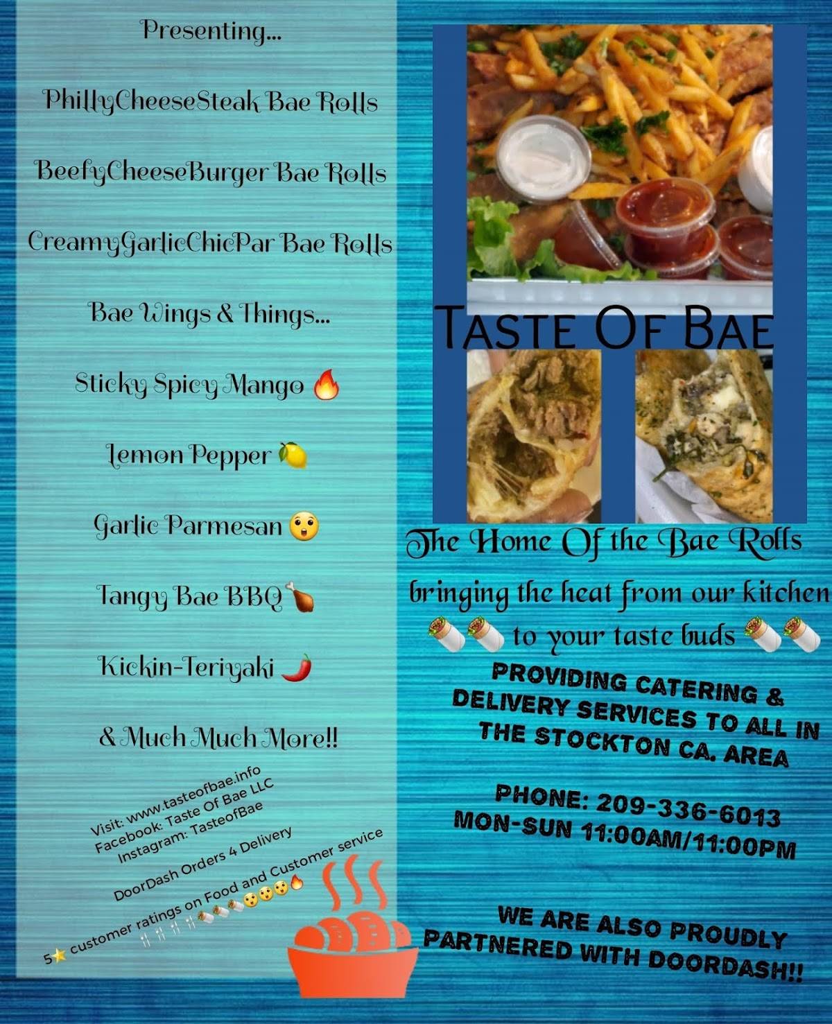 Menu at Taste of Bae - The Soul Way restaurant, Stockton