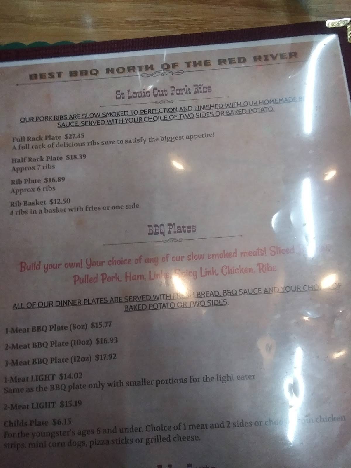 Menu at Taste of Texas BBQ, McCook