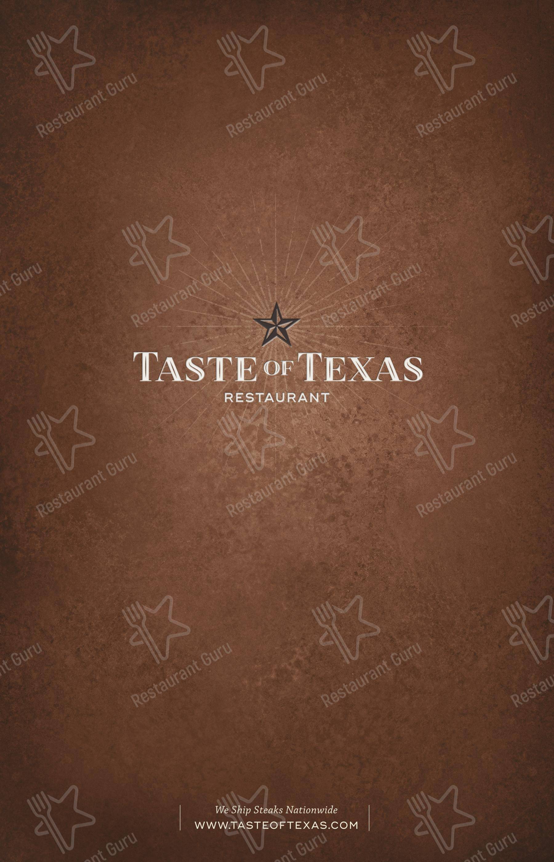 Menu at Taste of Texas BBQ, McCook