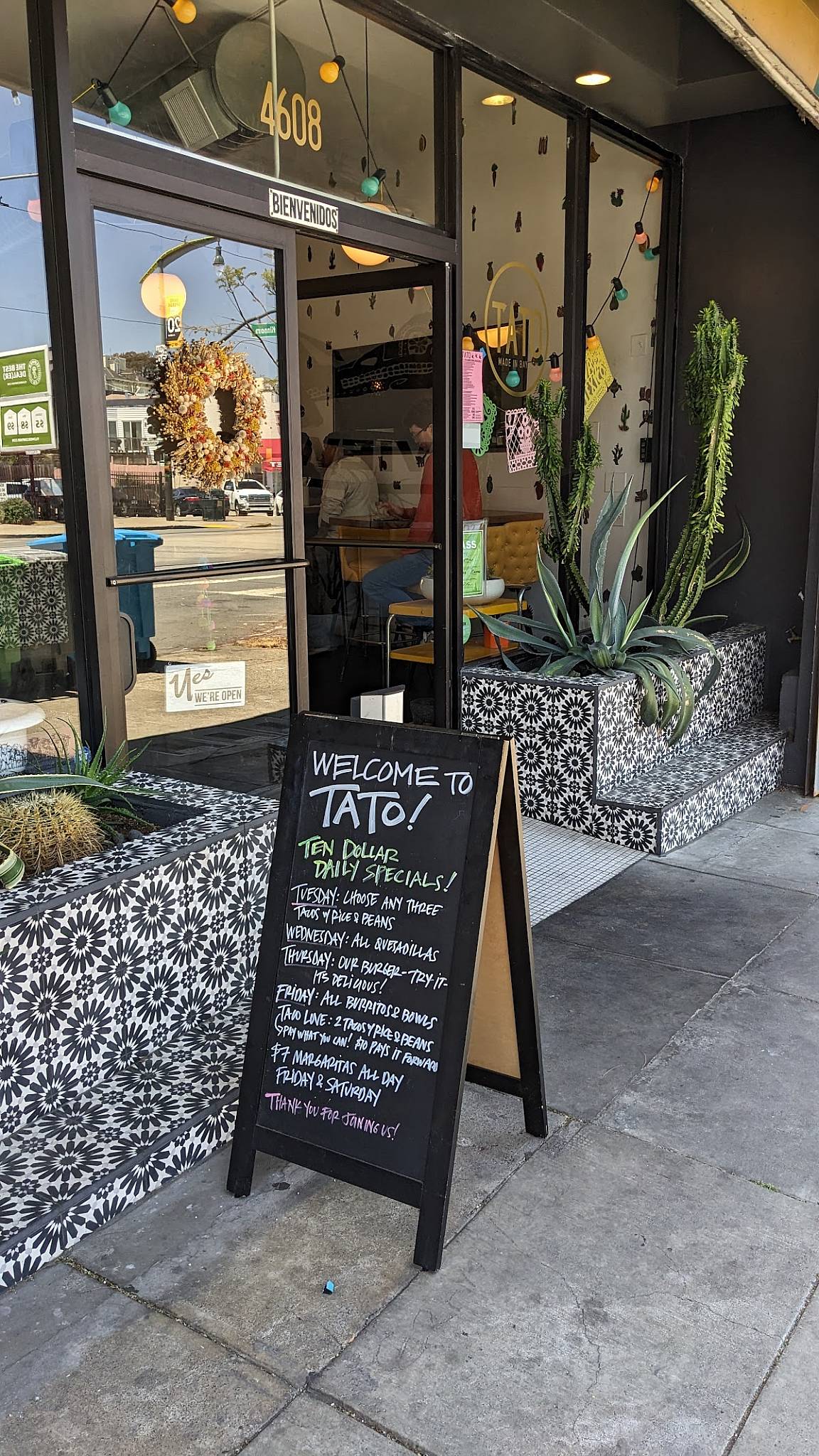 Carta del restaurante Tato, San Francisco