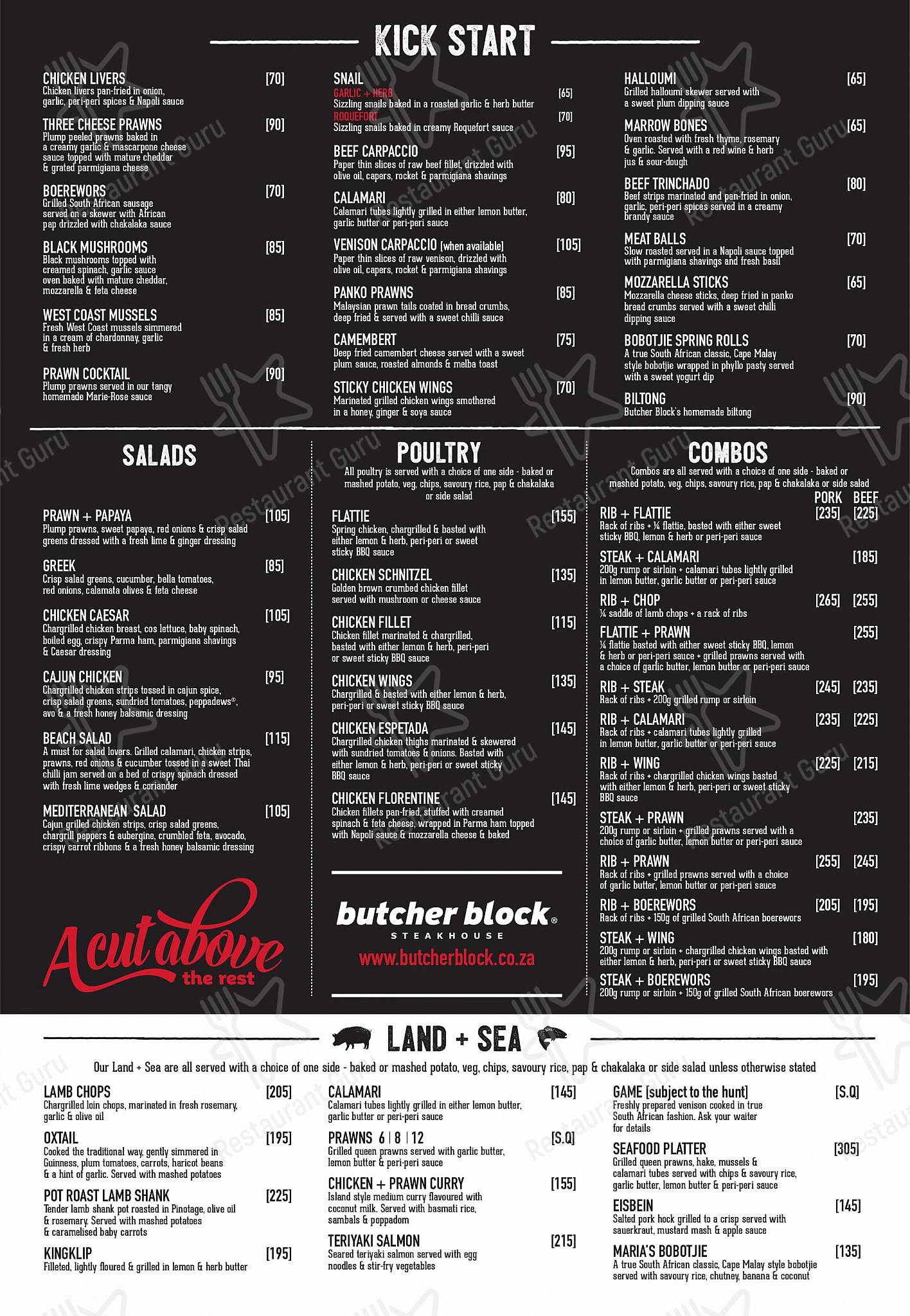 Menu at Sondela Buffet Restaurant, Verulam