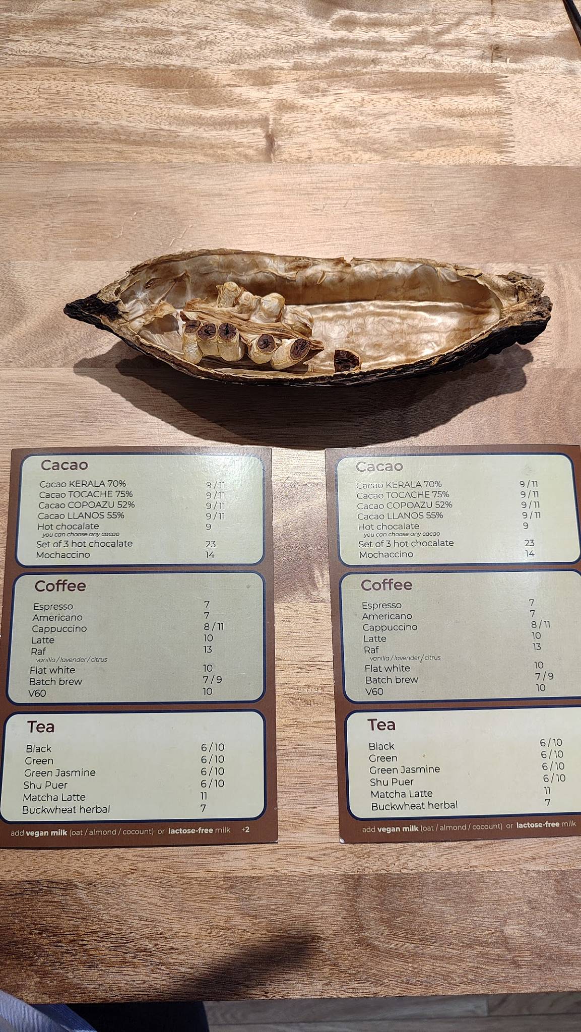 Menu at But First Cacao restaurant, Tbilisi