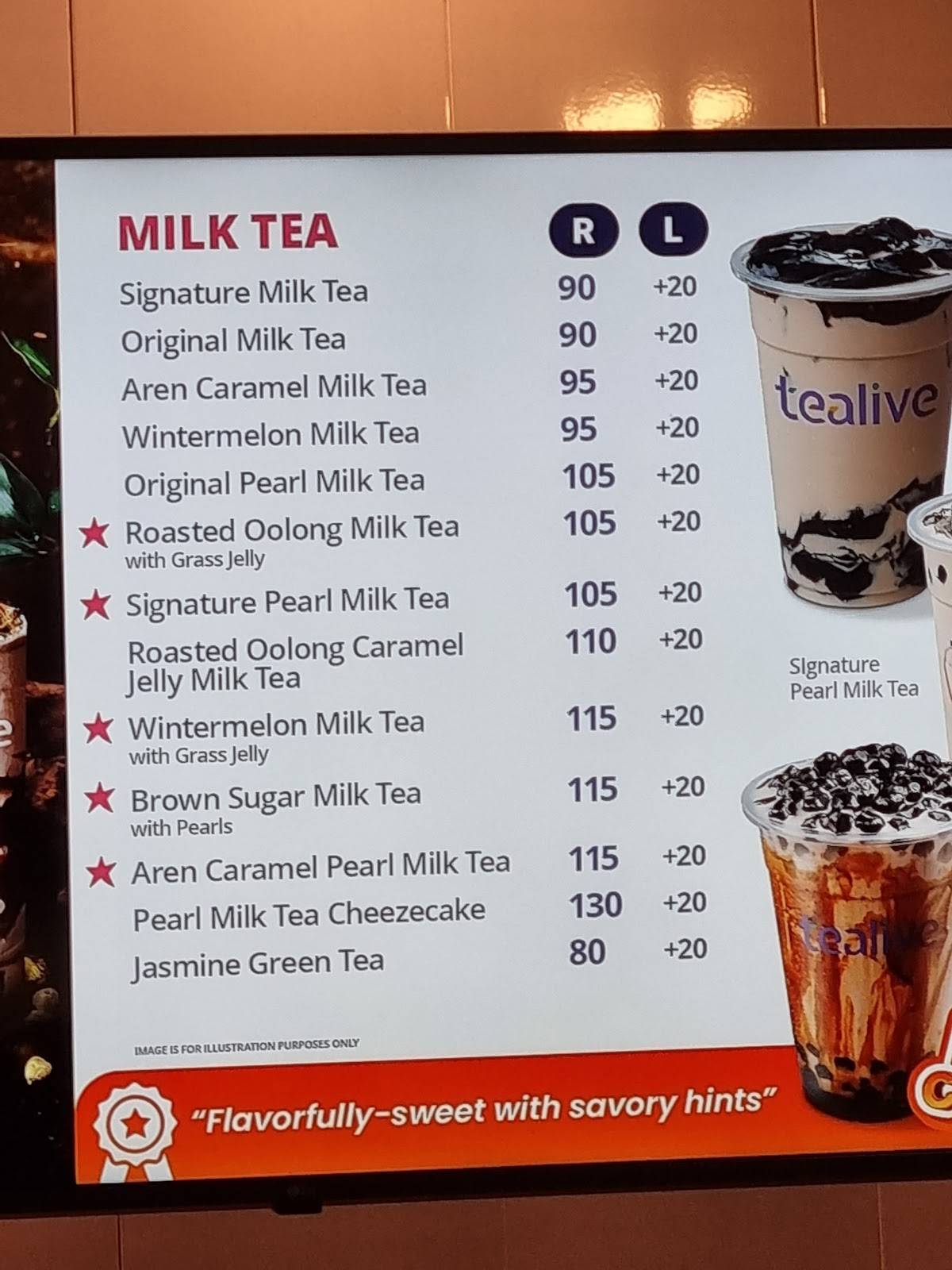 Menu at Tealive Ayala IT Bloc restaurant, Cebu City