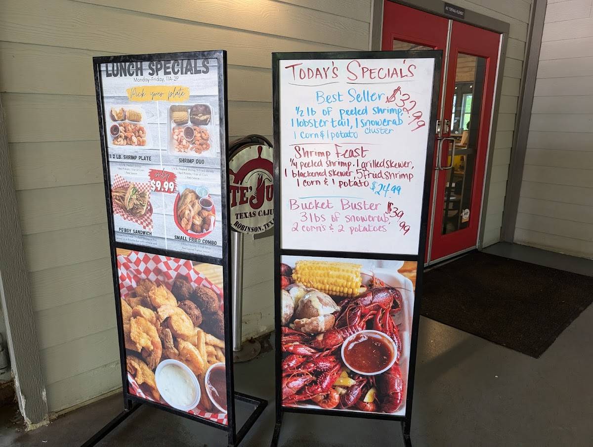 Menu at Tejun The Texas Cajun- Robinson restaurant, Robinson
