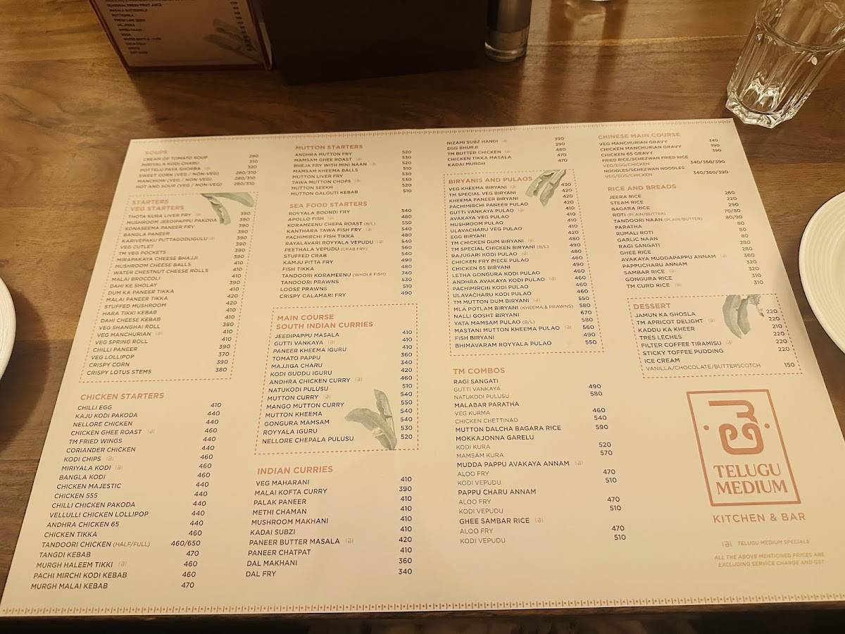 Menu at Telugu Medium Kitchen & Bar, Hyderabad