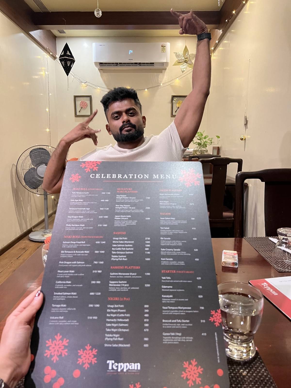 Menu at Teppan, Chennai