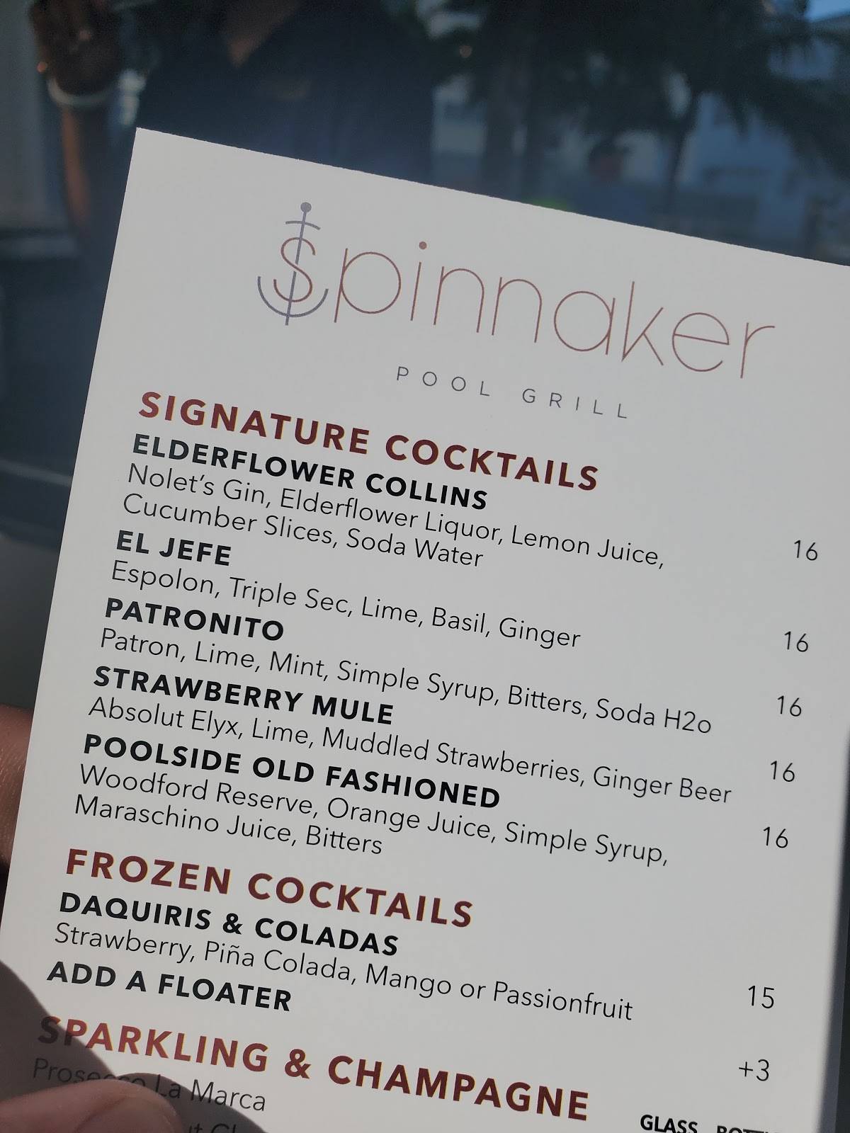 Menu at Terra Mare restaurant, Fort Lauderdale
