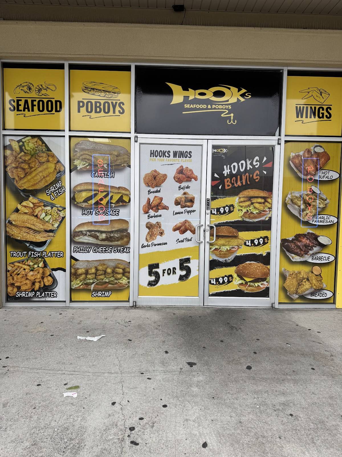 Menu at Hooks Seafood & Poboys (Terry parkway) restaurant, Terrytown