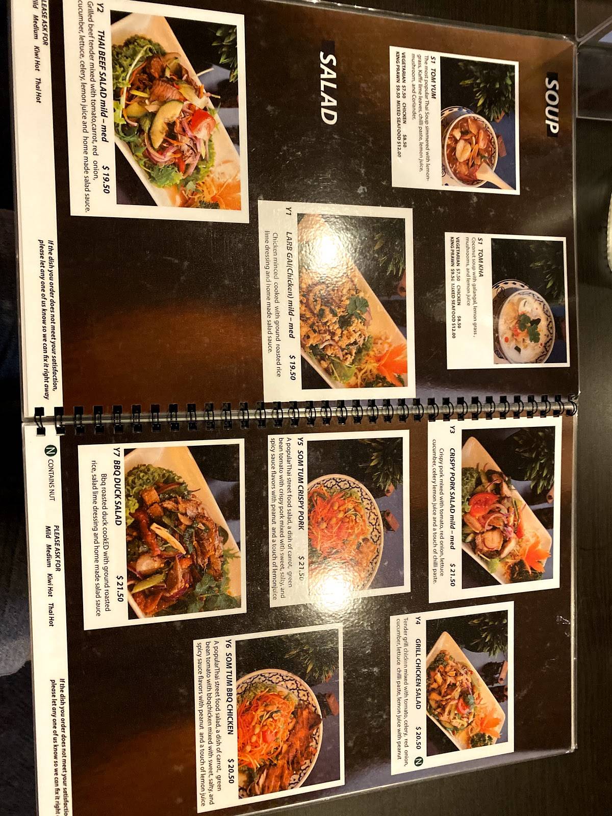 Menu at Thai Kai Restaurant, Paraparaumu