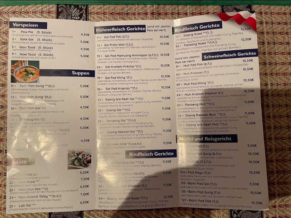 Speisekarte von Thai Ngam restaurant, Moers, Homberger Str. 164