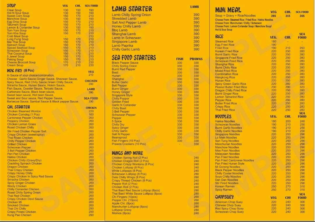 Menu at Asia Wok Restro Halal Chinese Korean Thai etc, Thane