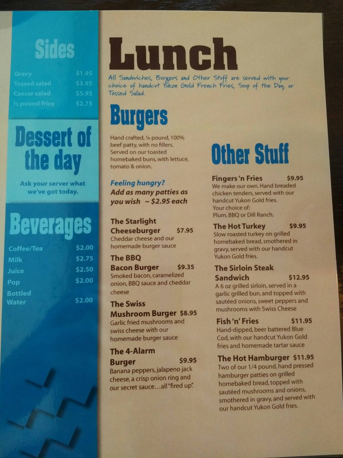 Menu at The 40th Street Grill restaurant, Prince Albert