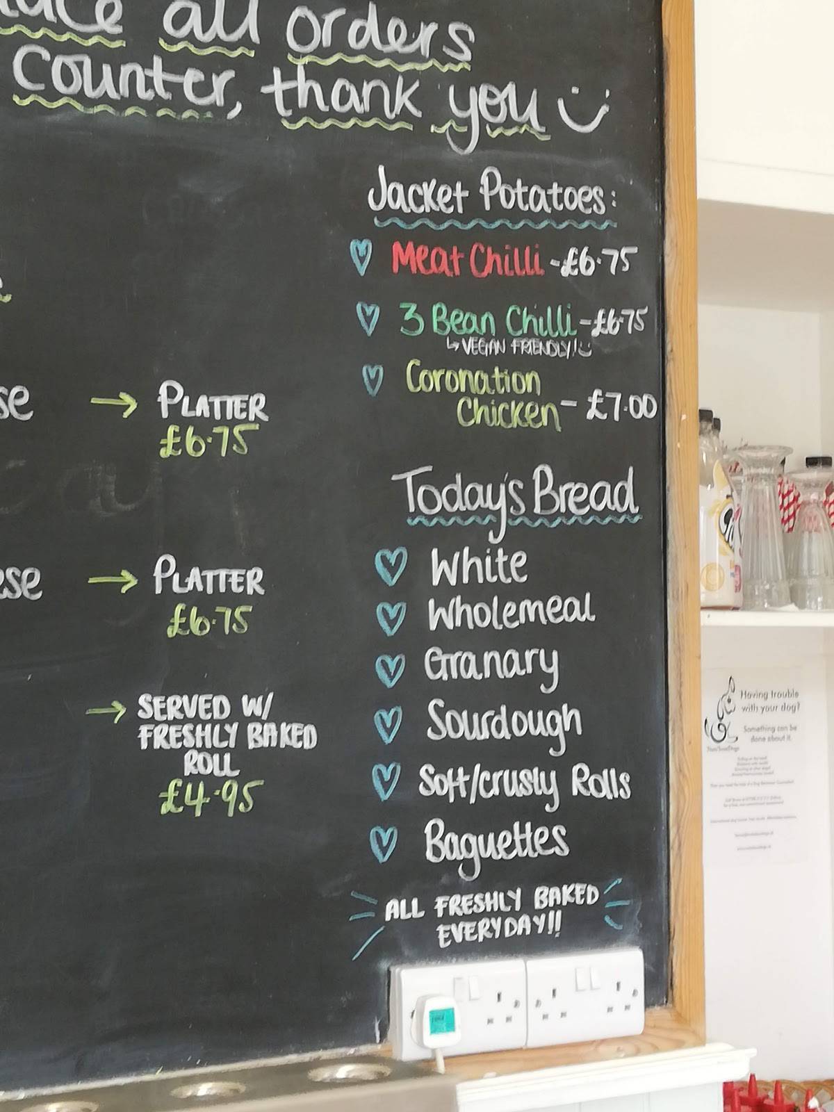Menu at Hot box bakery bembridge, Bembridge