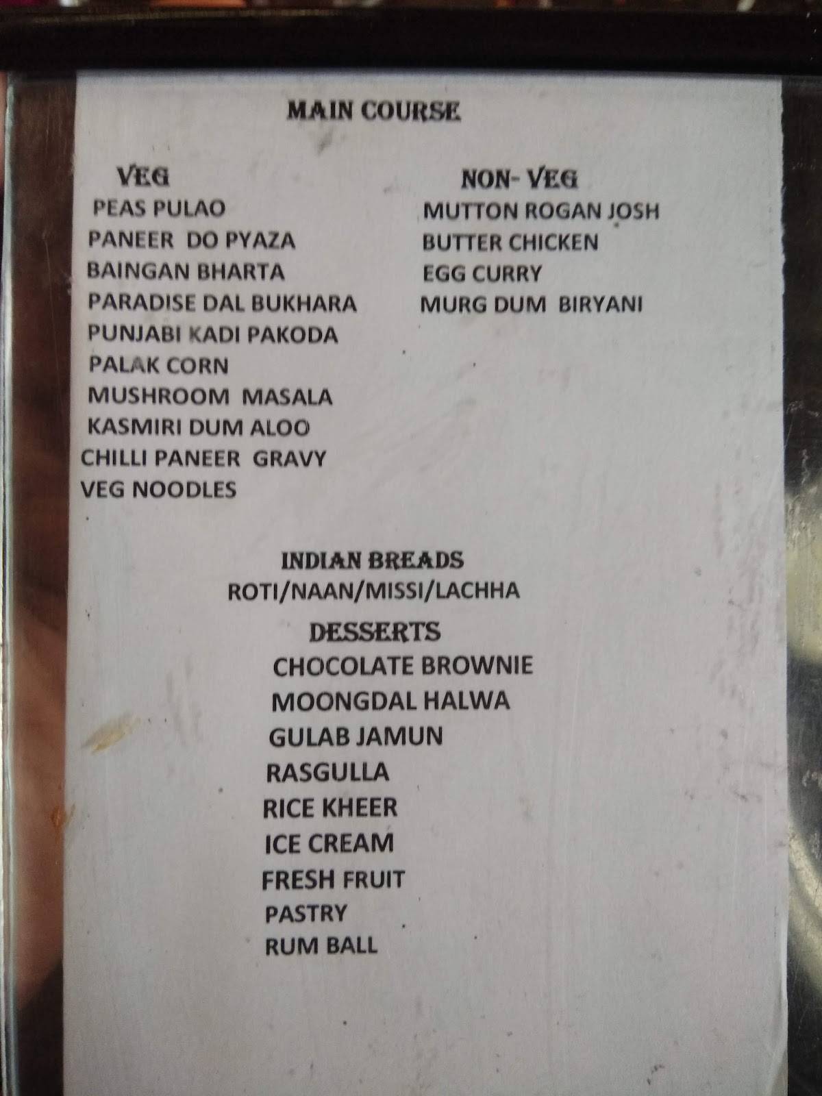 Menu at The Barbeque Paradise, Zirakpur, Sco 1
