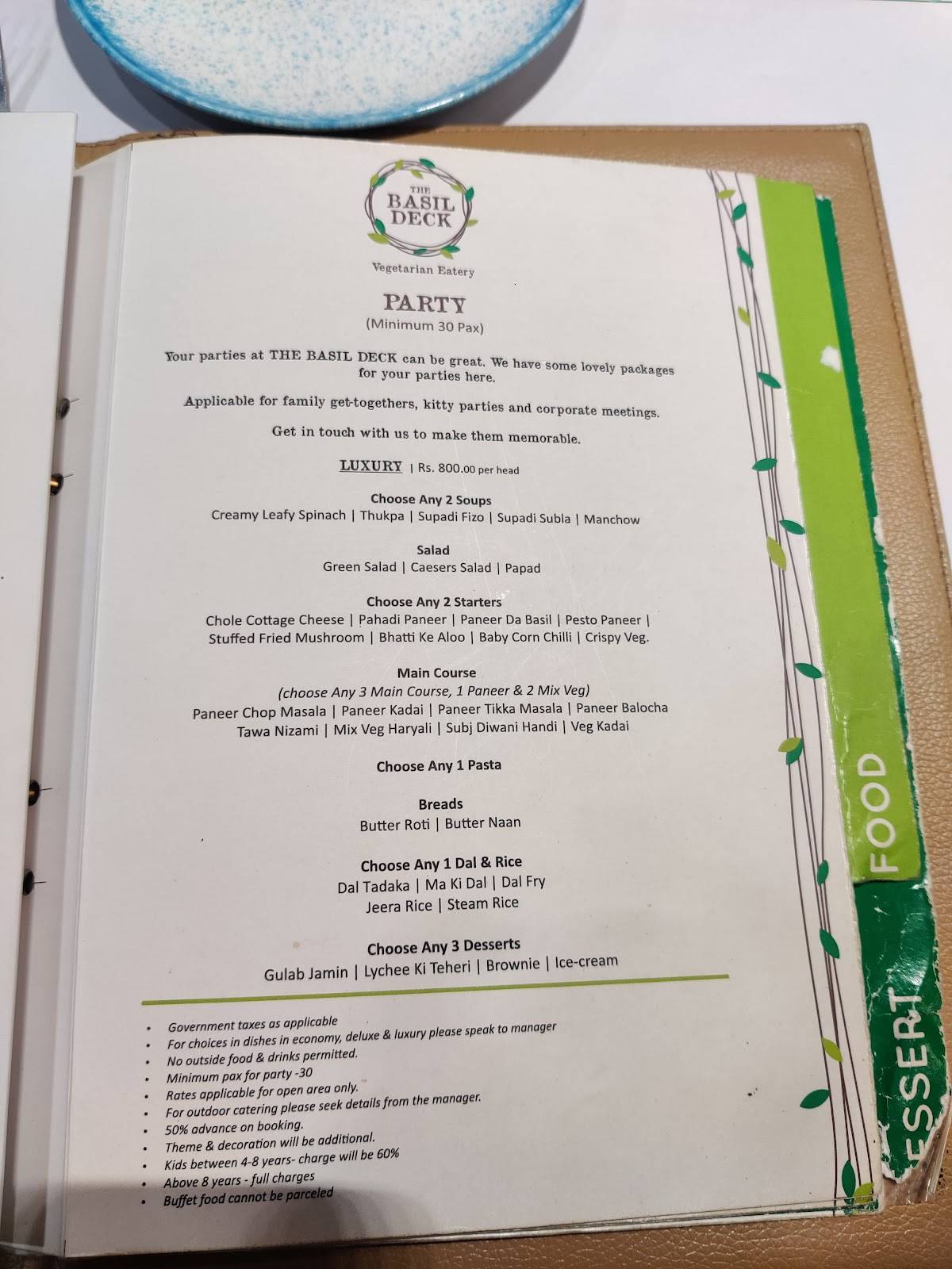 Menu at The Basil Deck, Pune, Prabhat Rd