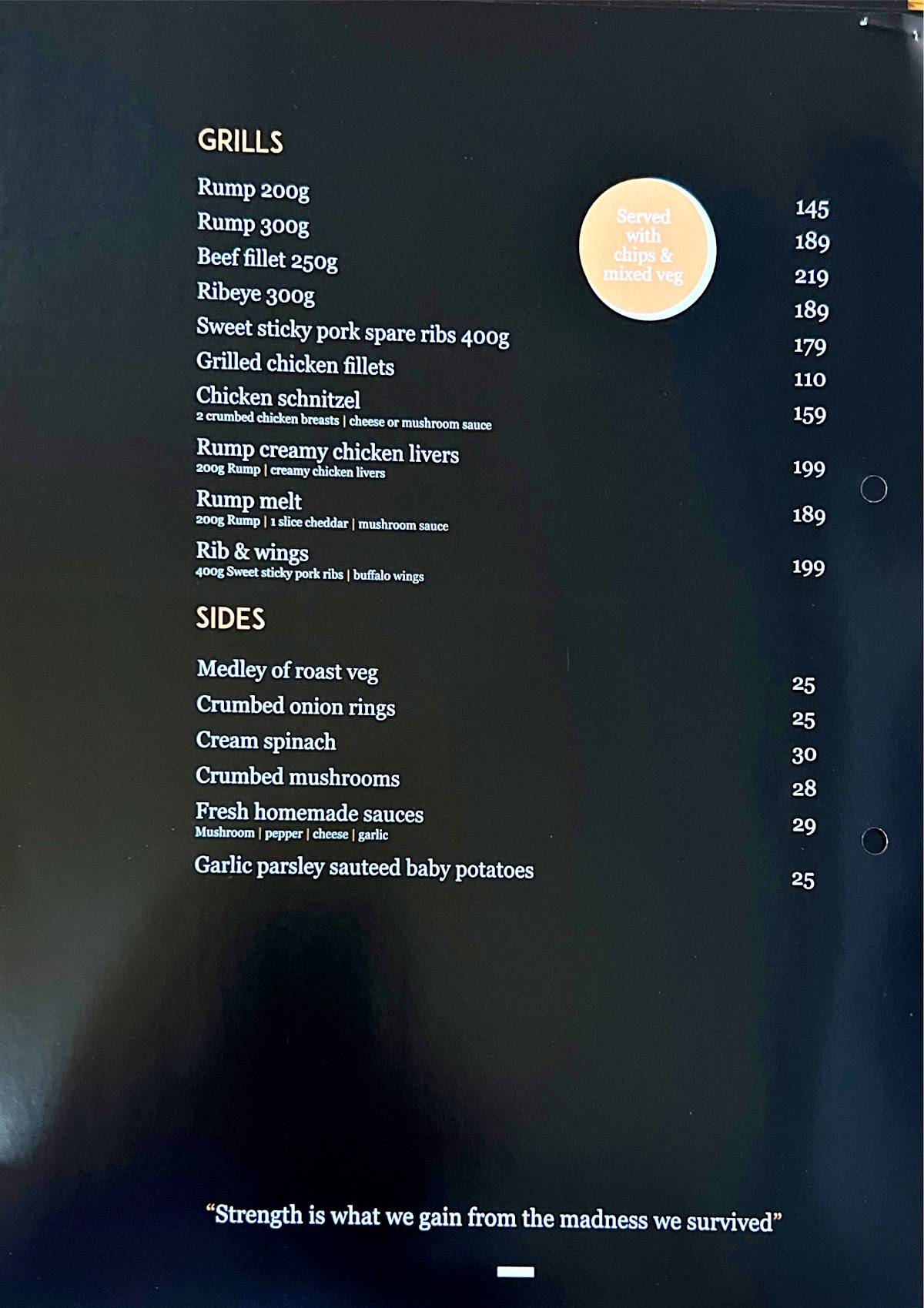 Menu at @ The Bistro Rynfield BBQ, Benoni