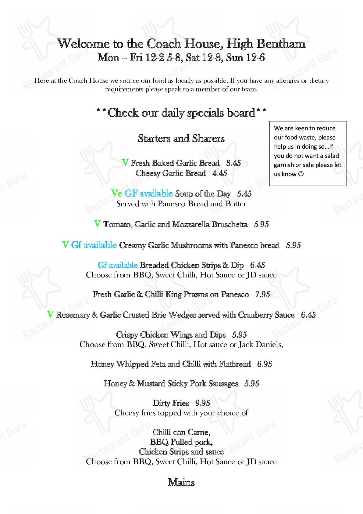 Menu at The Black Bull Hotel pub & bar, Bentham