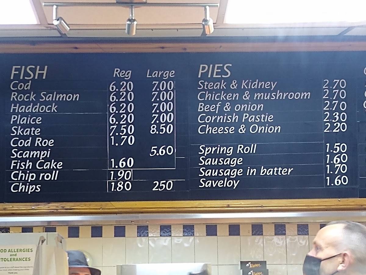Menu at The Blue Sea Fish and Chips (Cuffley) fast food, Cuffley